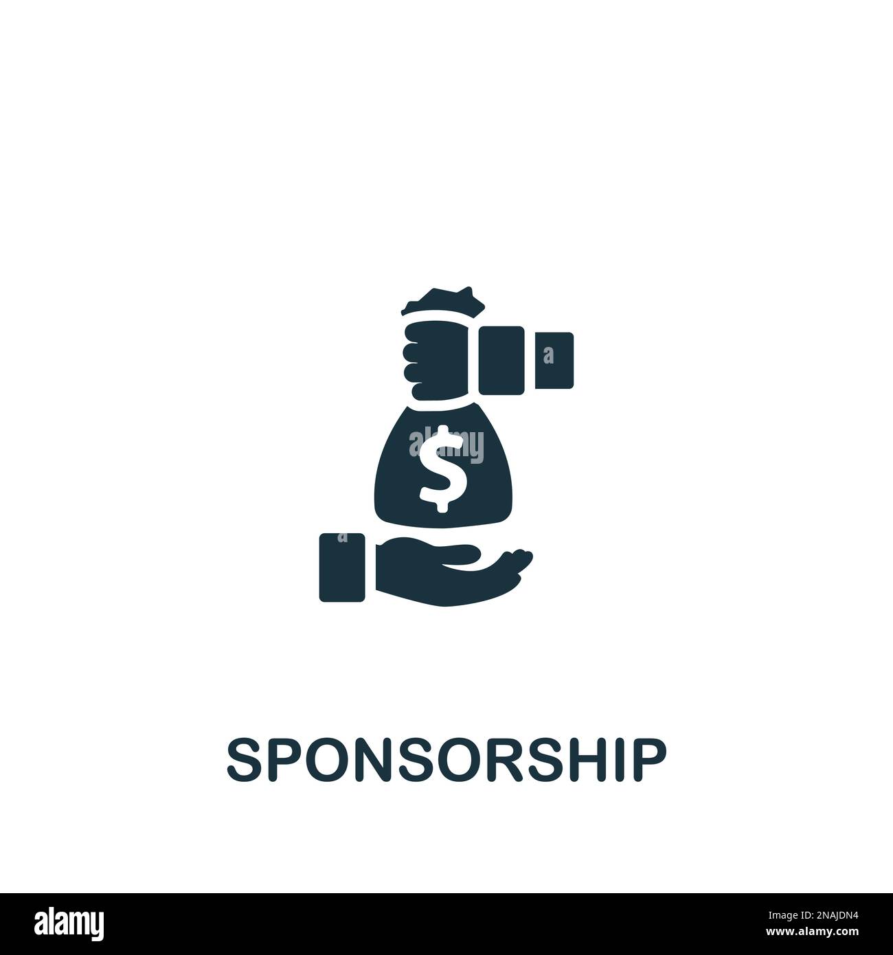 Sposnorship icon. Monochrome simple sign from donation collection ...