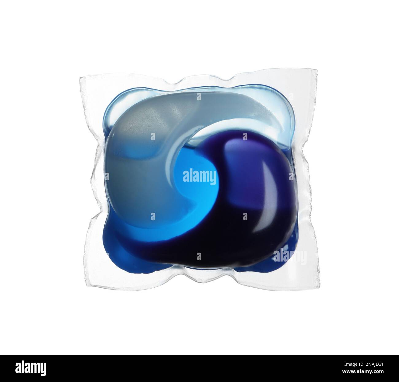Laundry capsule isolated on white. Detergent pod Stock Photo - Alamy