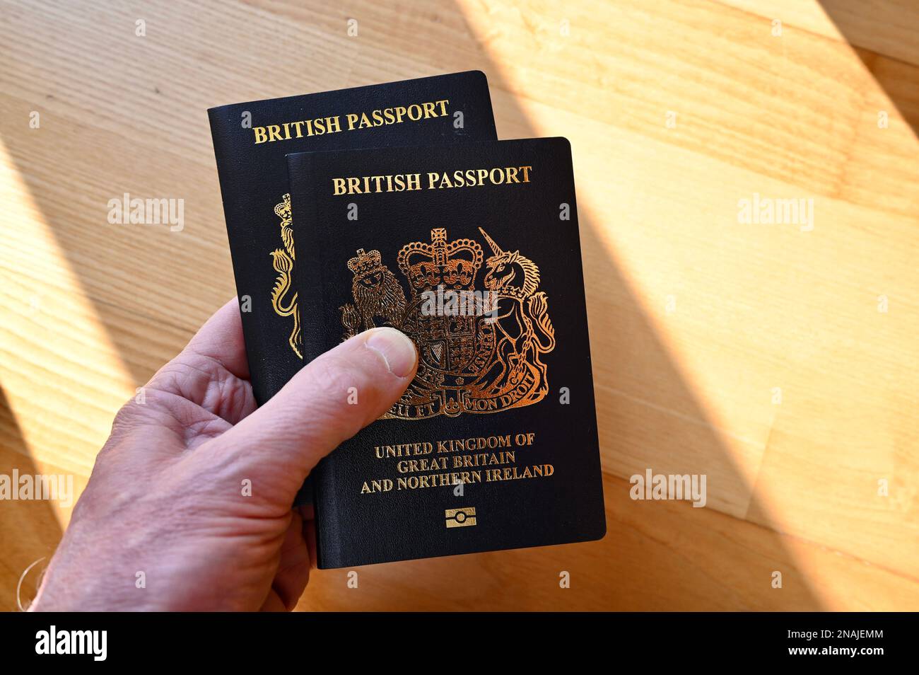 Two Blue British Passports Stock Photo - Alamy