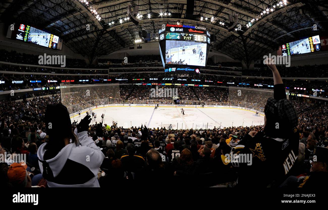 Dallas Stars fans cheer on their team in the third period during an NHL ...