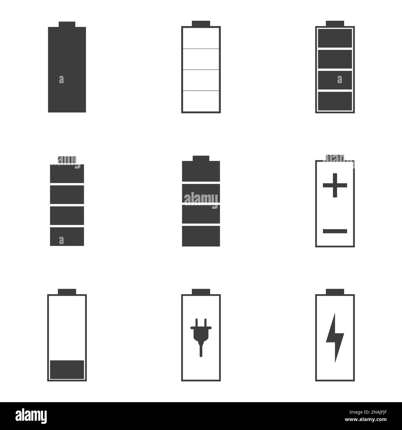 Battery icons set Stock Vector Image & Art - Alamy