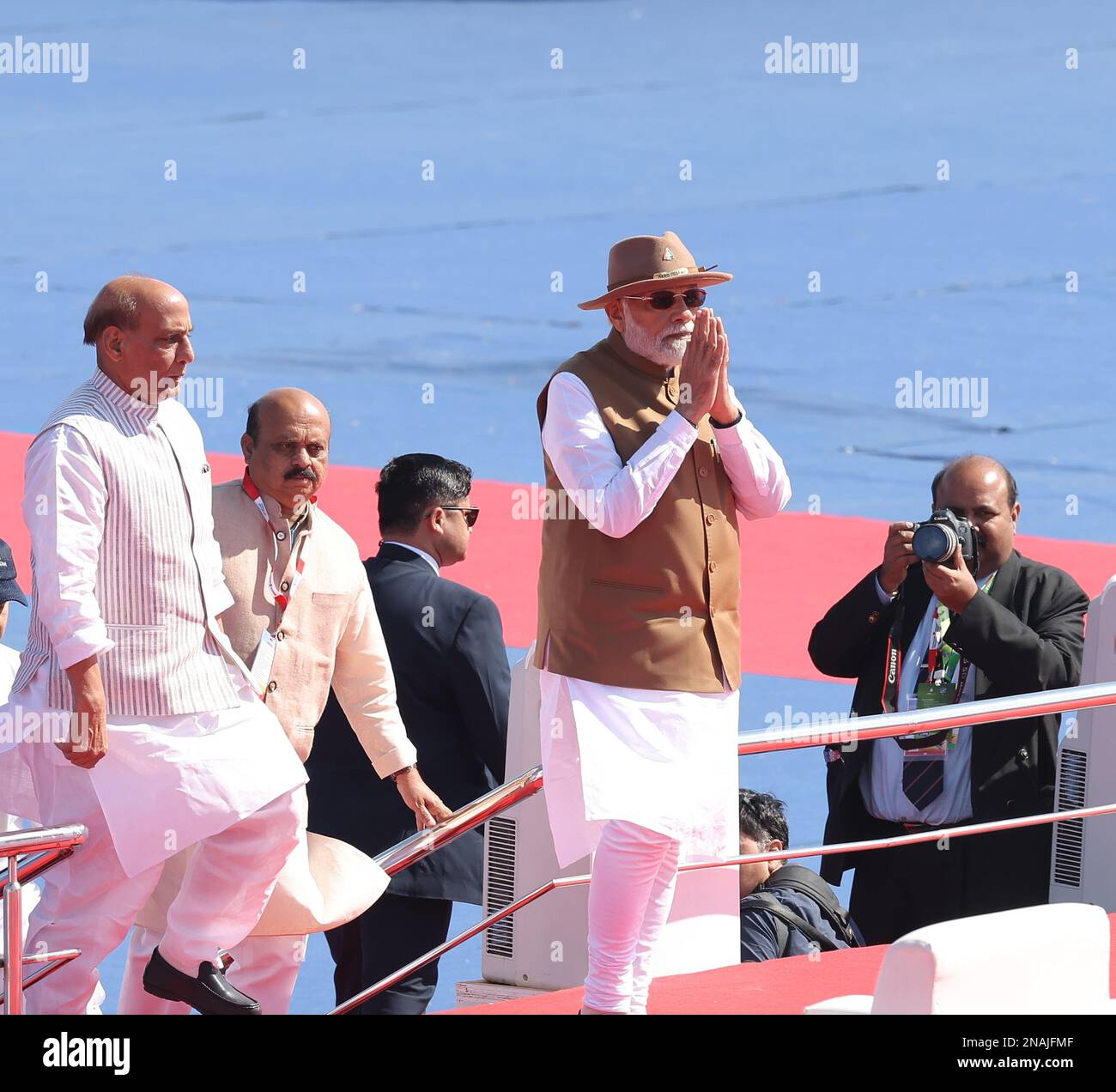 Bengaluru, India. 13th February 2023, Bengaluru, India. PM Modi kicks ...