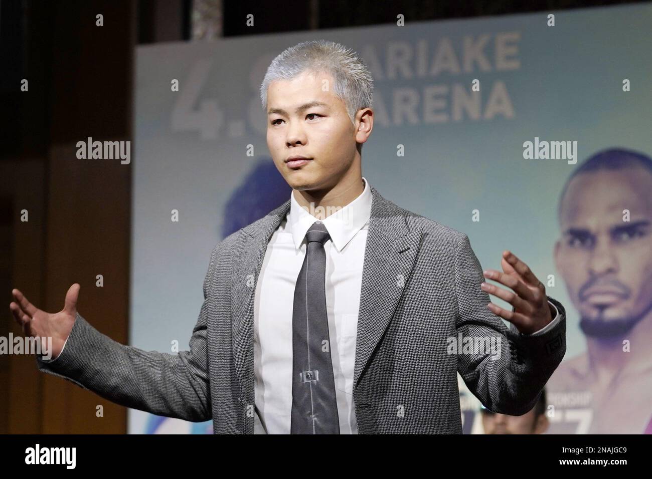 Japanese combat sports star Tenshin Nasukawa poses for a photo during a ...