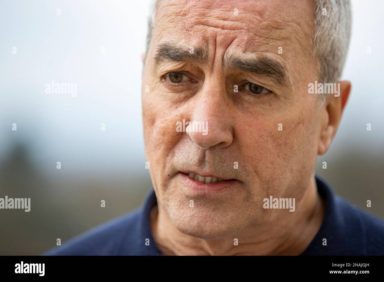 Sinn Fein party whip, Pat Sheehan, during an interview on the steps of ...