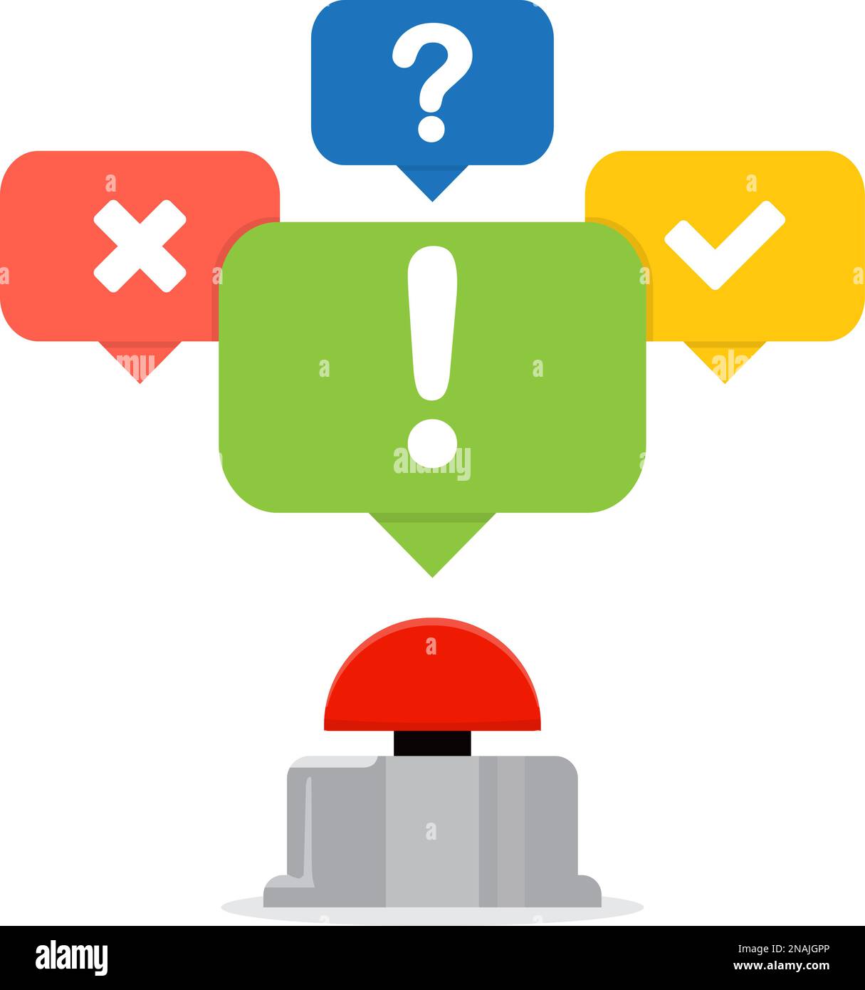 Red button with speech bubbles. Quiz concept Stock Vector Image & Art ...