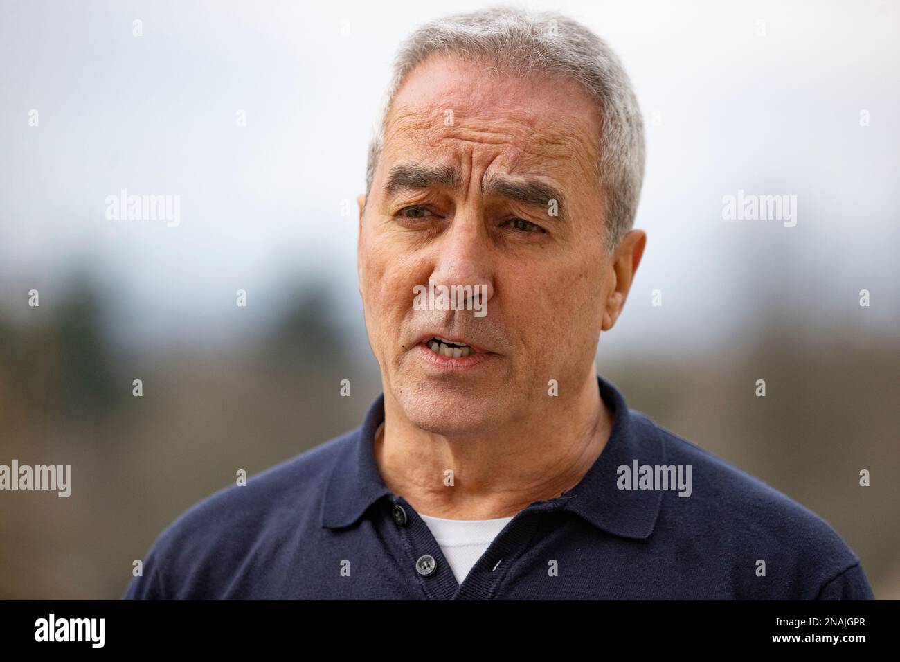 Sinn Fein party whip, Pat Sheehan, during an interview on the steps of ...