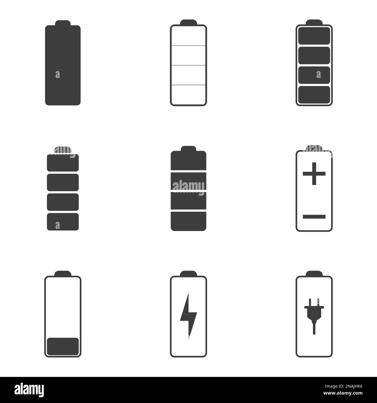Battery icons set Stock Vector Image & Art - Alamy
