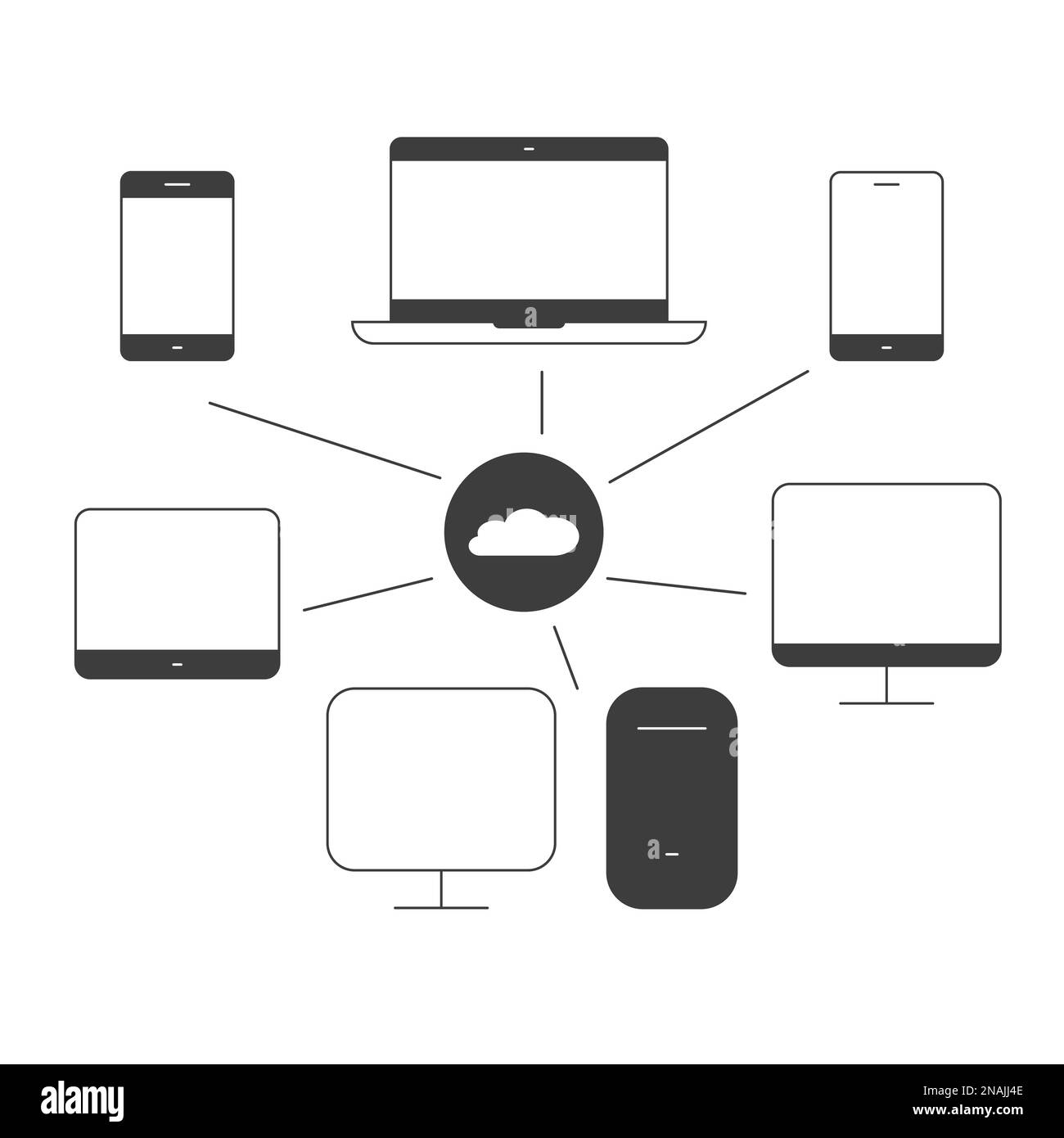Set of objects on the theme of equipment and communication Stock Vector ...