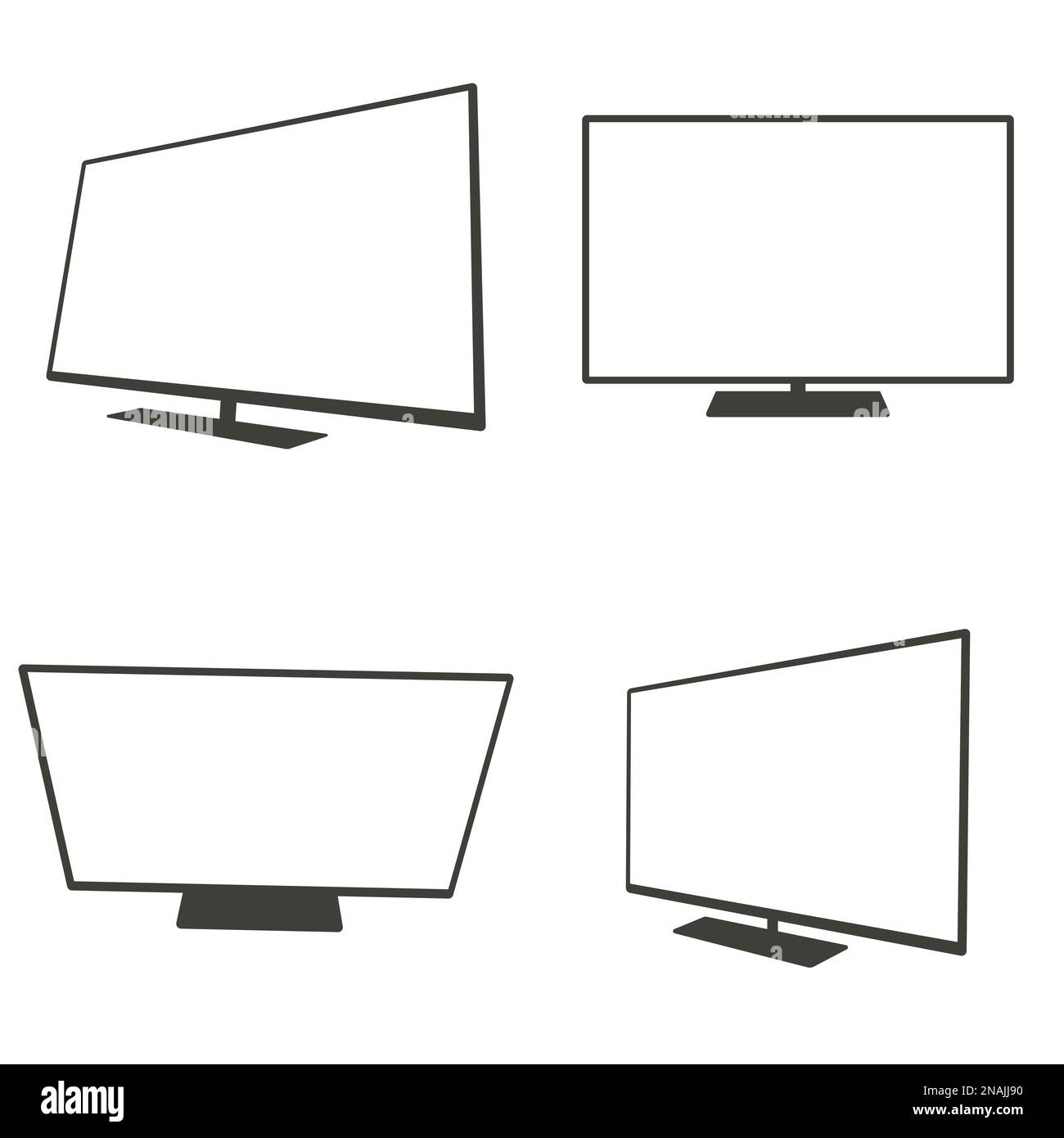 Set of objects on the theme of tv and monitor Stock Vector Image & Art ...