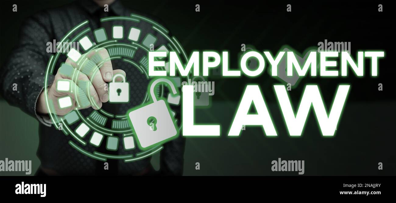 Text sign showing Employment Law. Business overview deals with legal ...