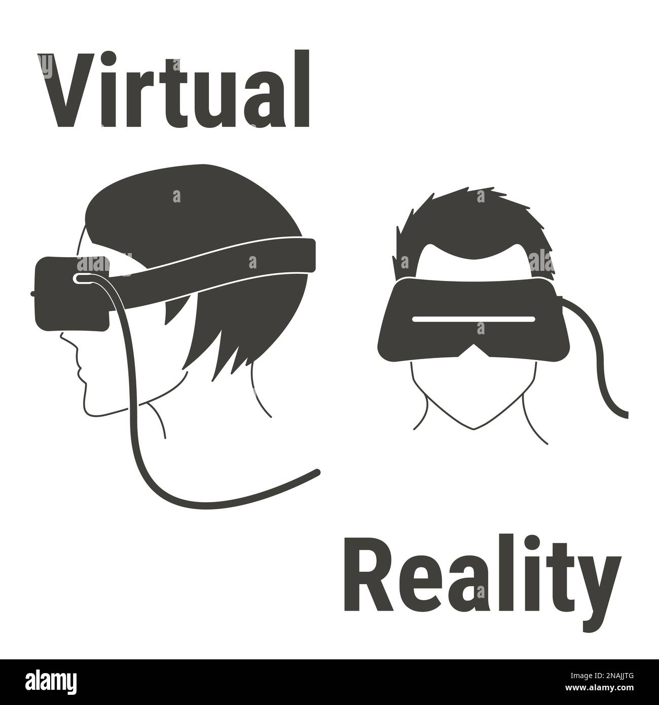 Set of objects on the theme of vr, virtual reality Stock Vector Image ...