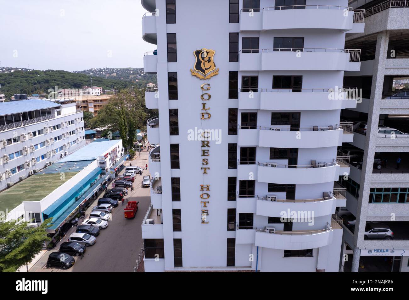 Mwanza, Tanzania - 01.02.2023 - Gold Crest Hotel in city centre of rock ...