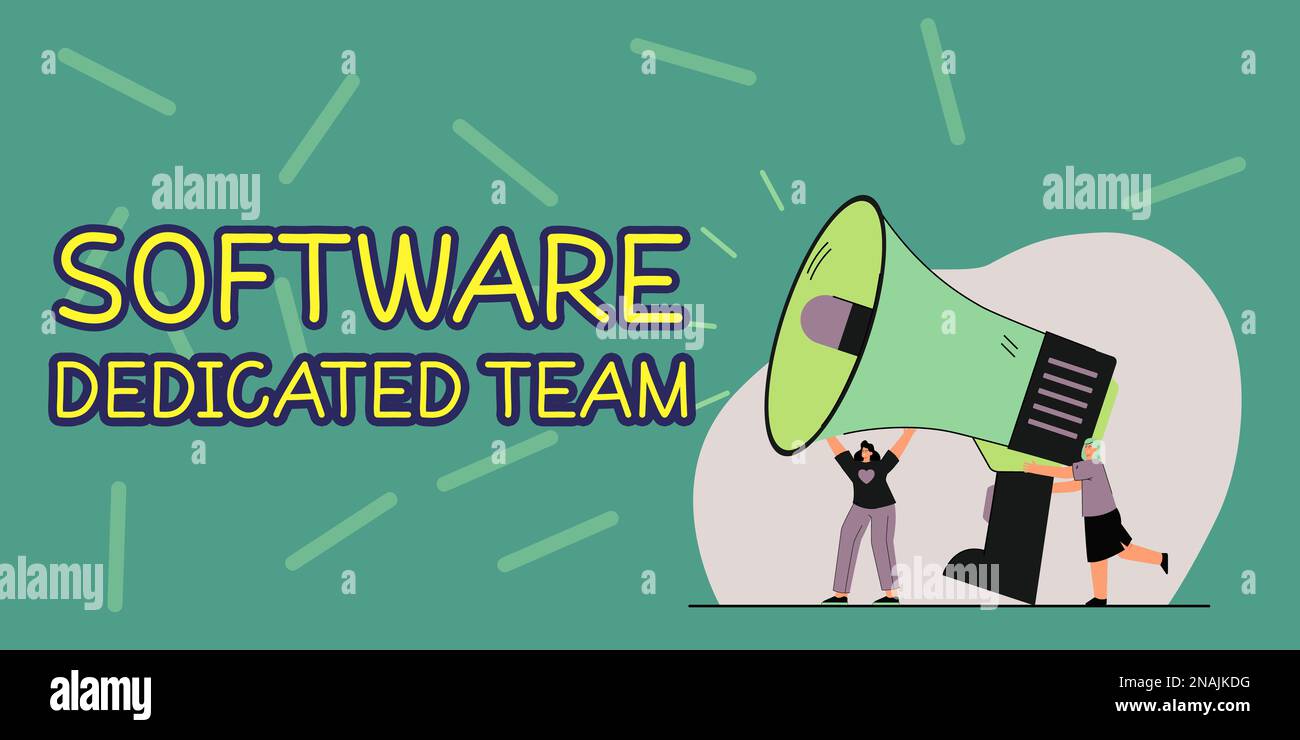 Text showing inspiration Software Dedicated Team. Word Written on ...