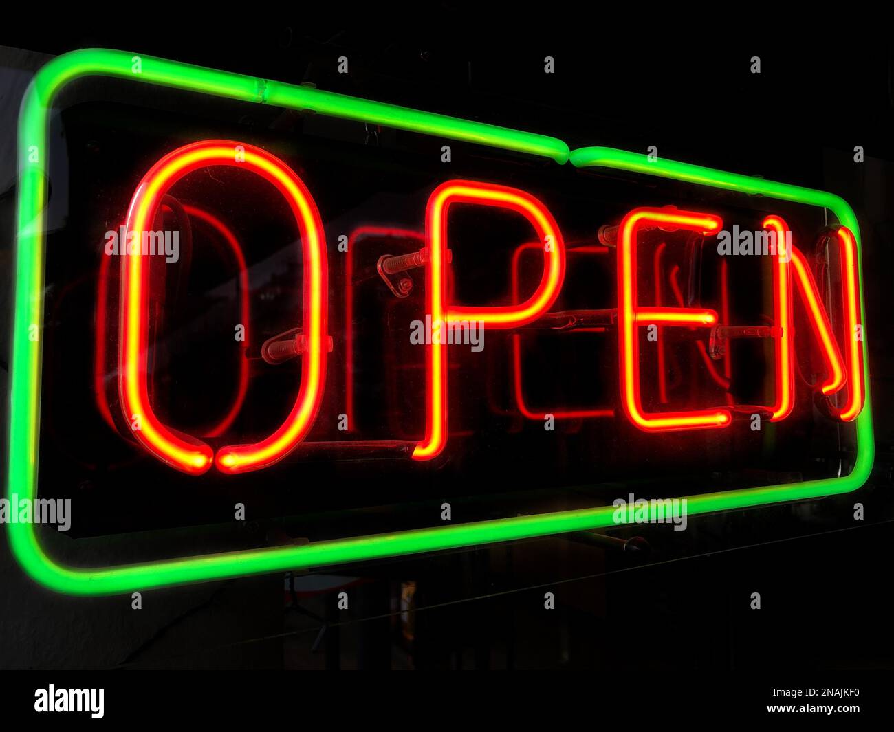 Open neon sign hi-res stock photography and images - Alamy