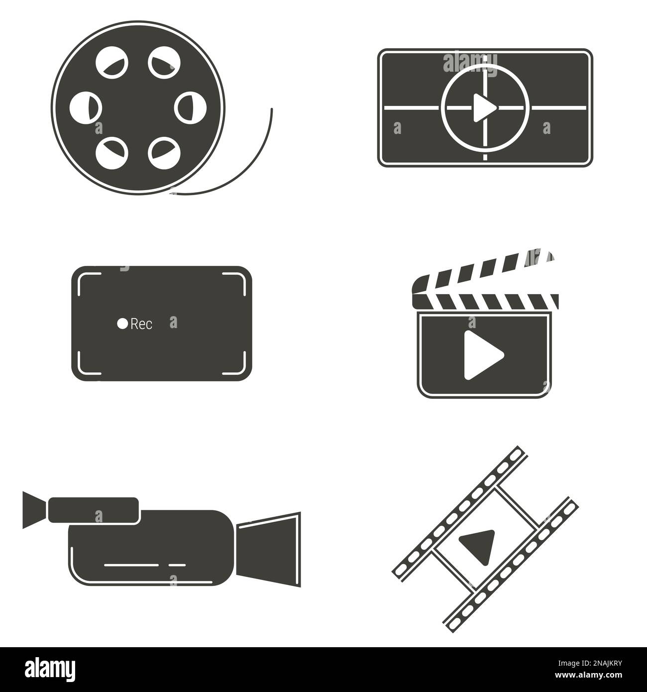 Set of objects on the theme of video shooting, filming Stock Vector ...