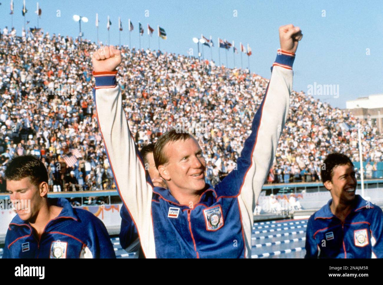 USA swim team Michael Heath; David Larson; Jeffrey Float, known as Jeff ...