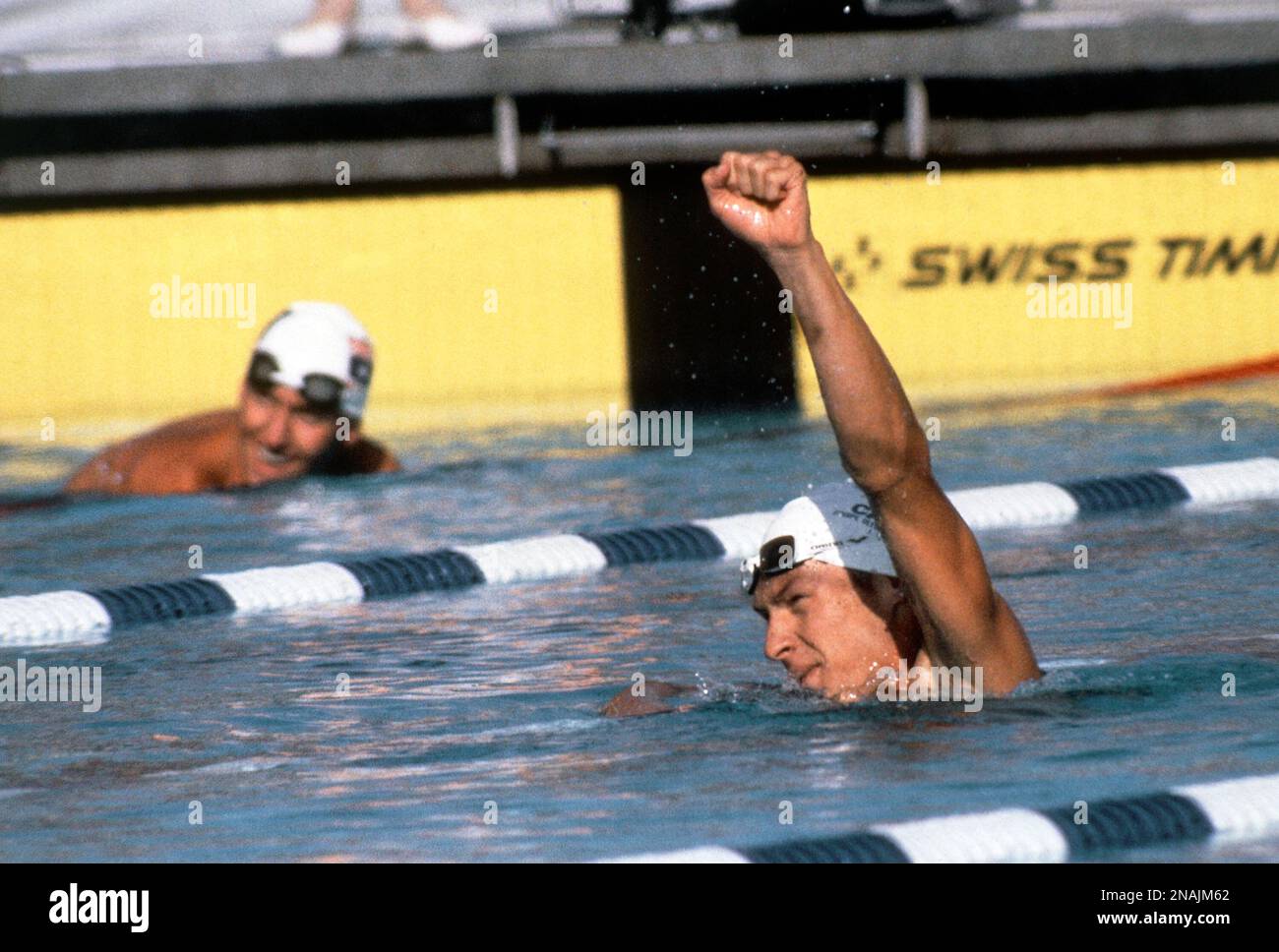 Canada's Alex Baumann celebrates after winning the Men's 400 Meter ...