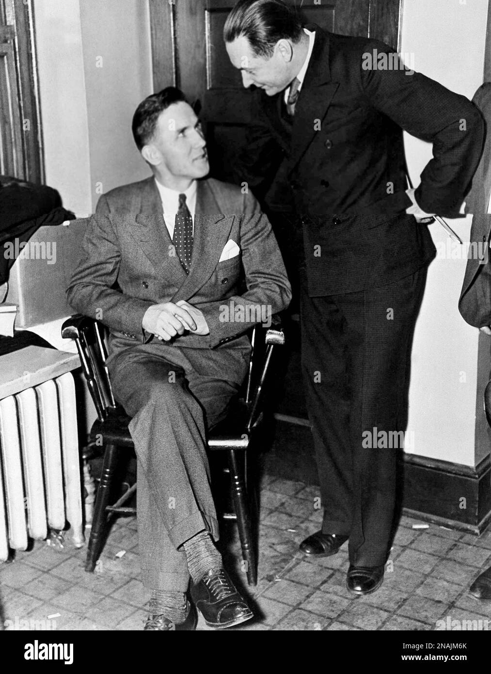 Bruno Richard Hauptmann with his attorney C. Lloyd Fisher, in the ...