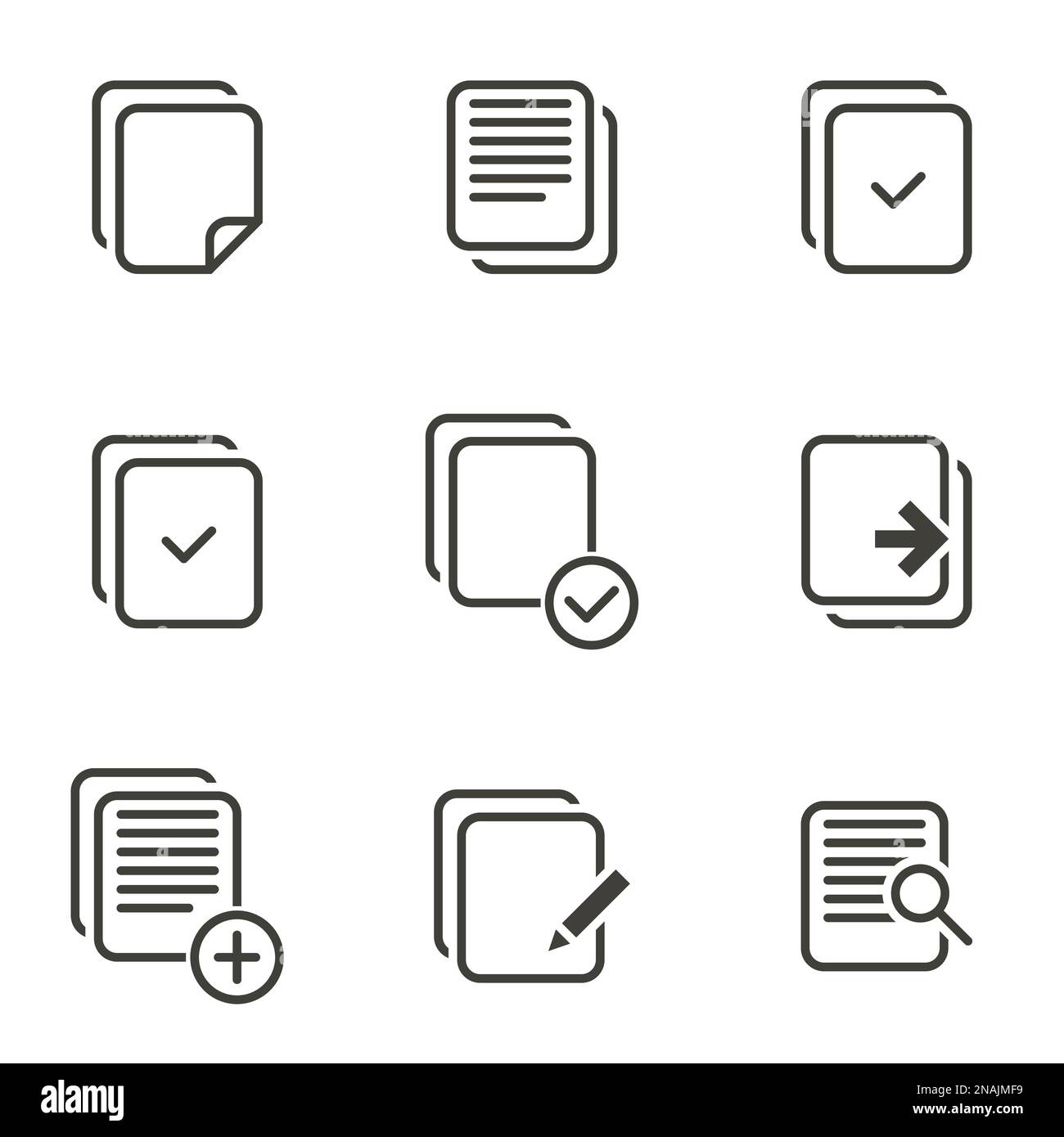 Set of objects on the theme of file document icons Stock Vector Image ...