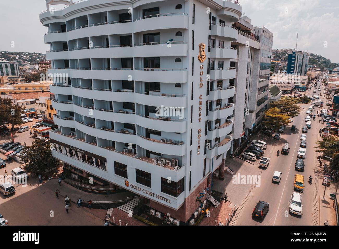 Mwanza, Tanzania - 01.02.2023 - Gold Crest Hotel in city centre of rock ...