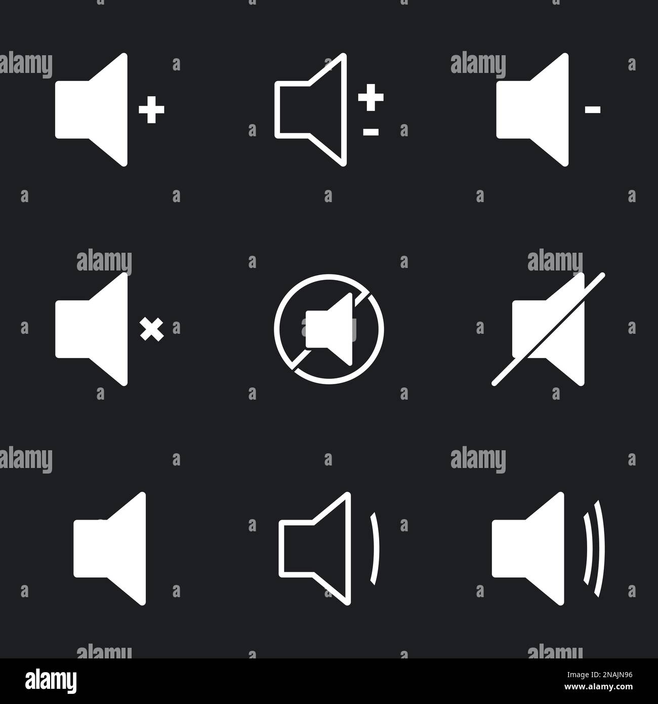 Audio Speaker Volume Icons. Black background Stock Vector Image & Art ...