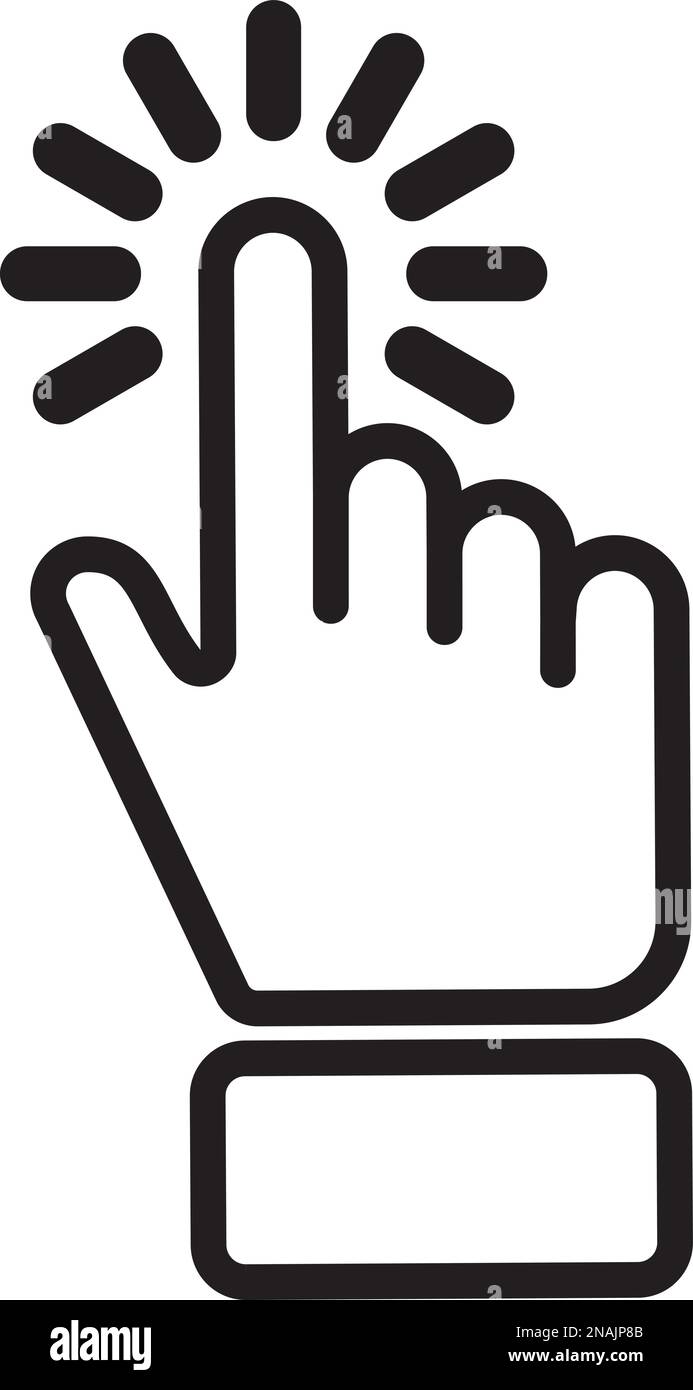 Clicking finger line icon, hand pointer. Vector illustration Stock Vector Image & Art - Alamy