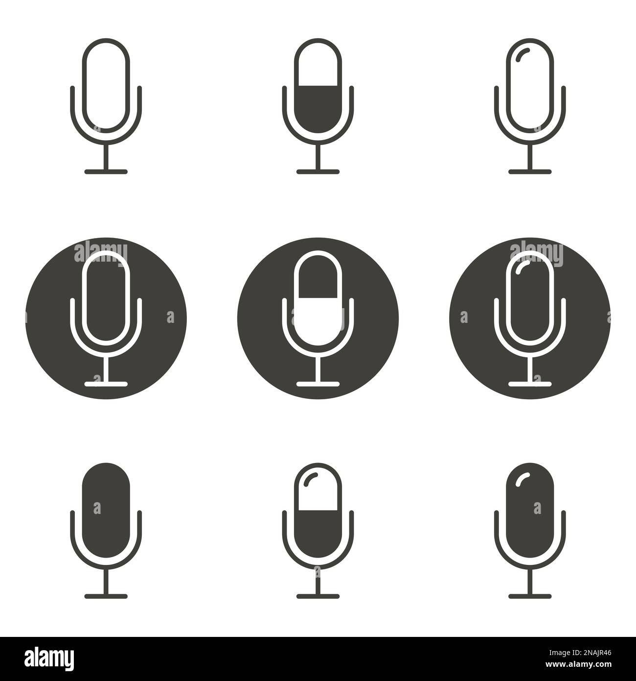 Set of objects on the theme of microphone icon Stock Vector Image & Art ...