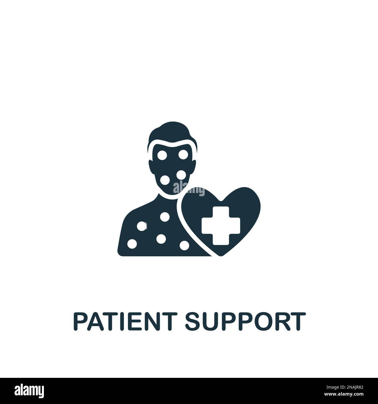 Patient support icon. Monochrome simple sign from donation collection ... Patient support icon. Monochrome simple sign from donation collection ...