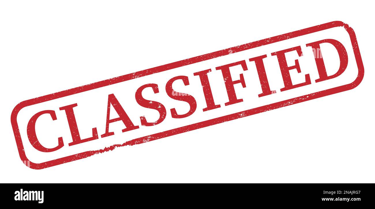 rectangular red grungy CLASSIFIED rubber stamp vector illustration ...