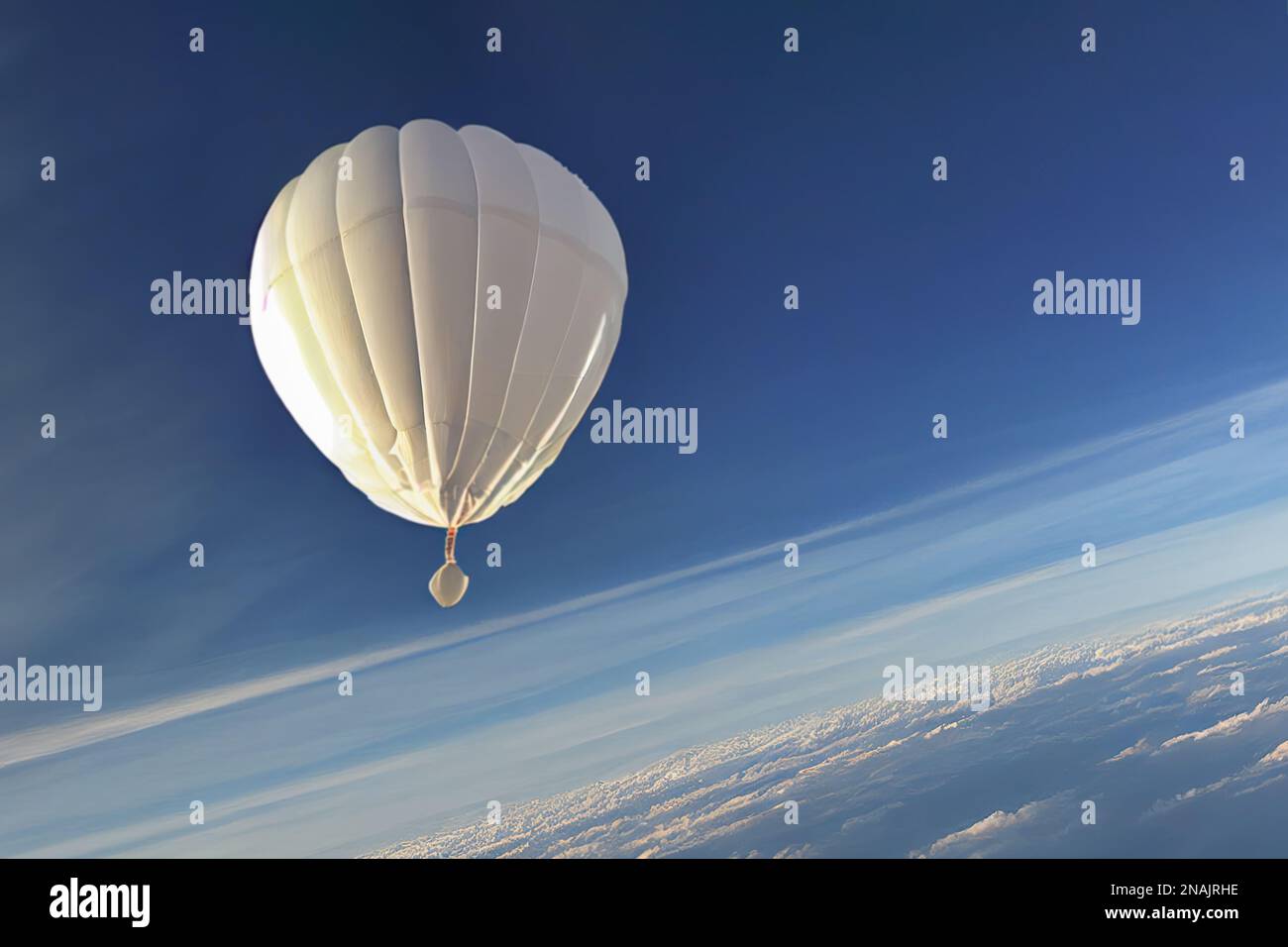 Chinese balloon flying high in the sky above the stratosphere, which ...