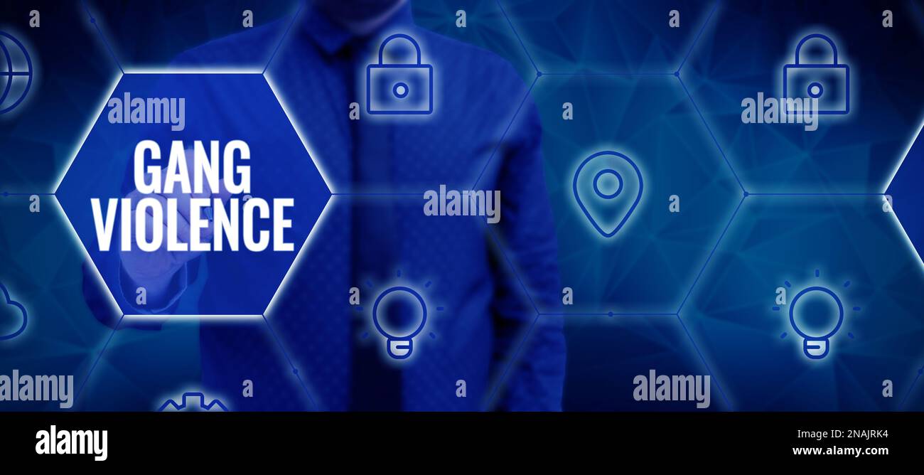 Writing displaying text Gang Violence. Business idea infringement of ...