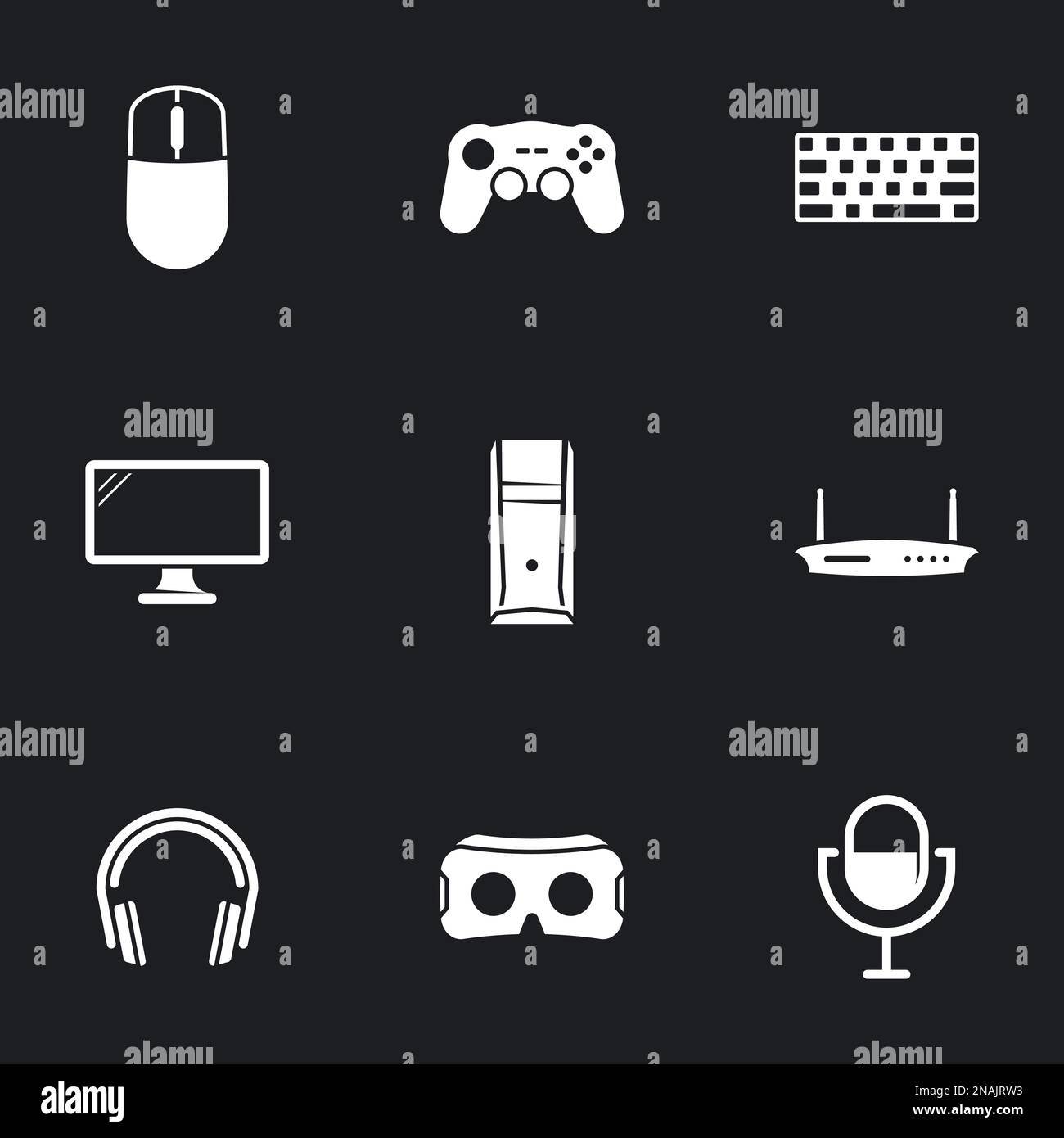 Icons for theme Game icons. Black background Stock Vector Image & Art ...