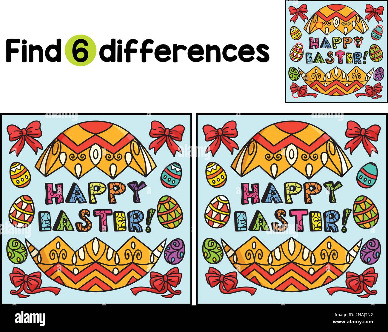 Happy Easter Find The Differences Stock Vector Image & Art - Alamy