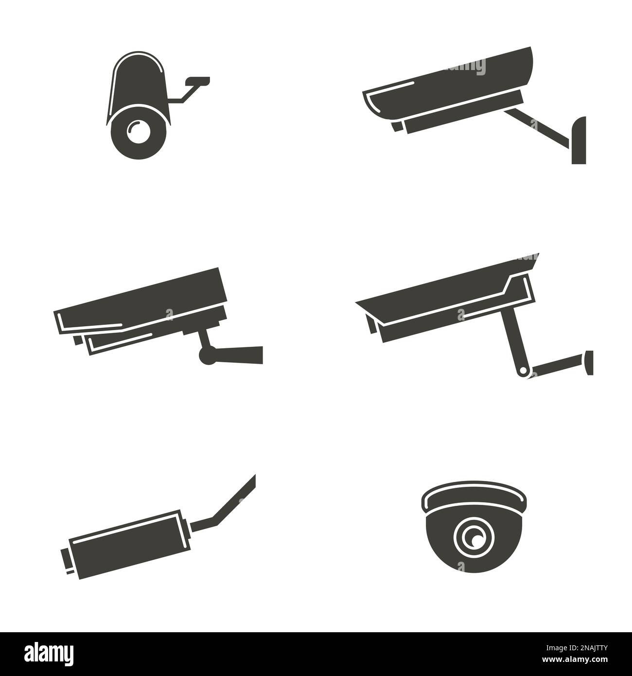 Set of objects on the theme of video surveillance security cameras ...