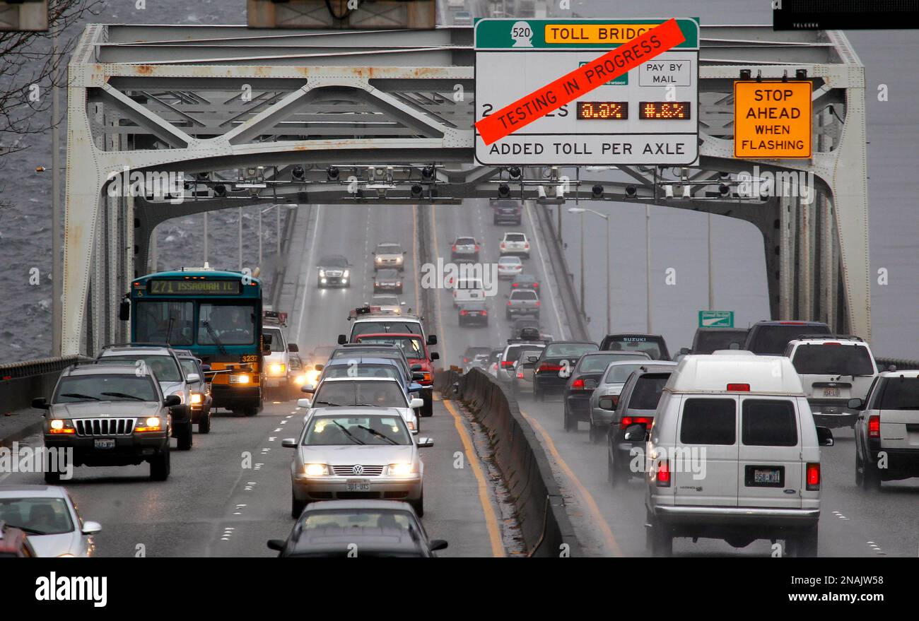 Traffic moves across the Highway 520 floating bridge Wednesday, Dec. 28 ...