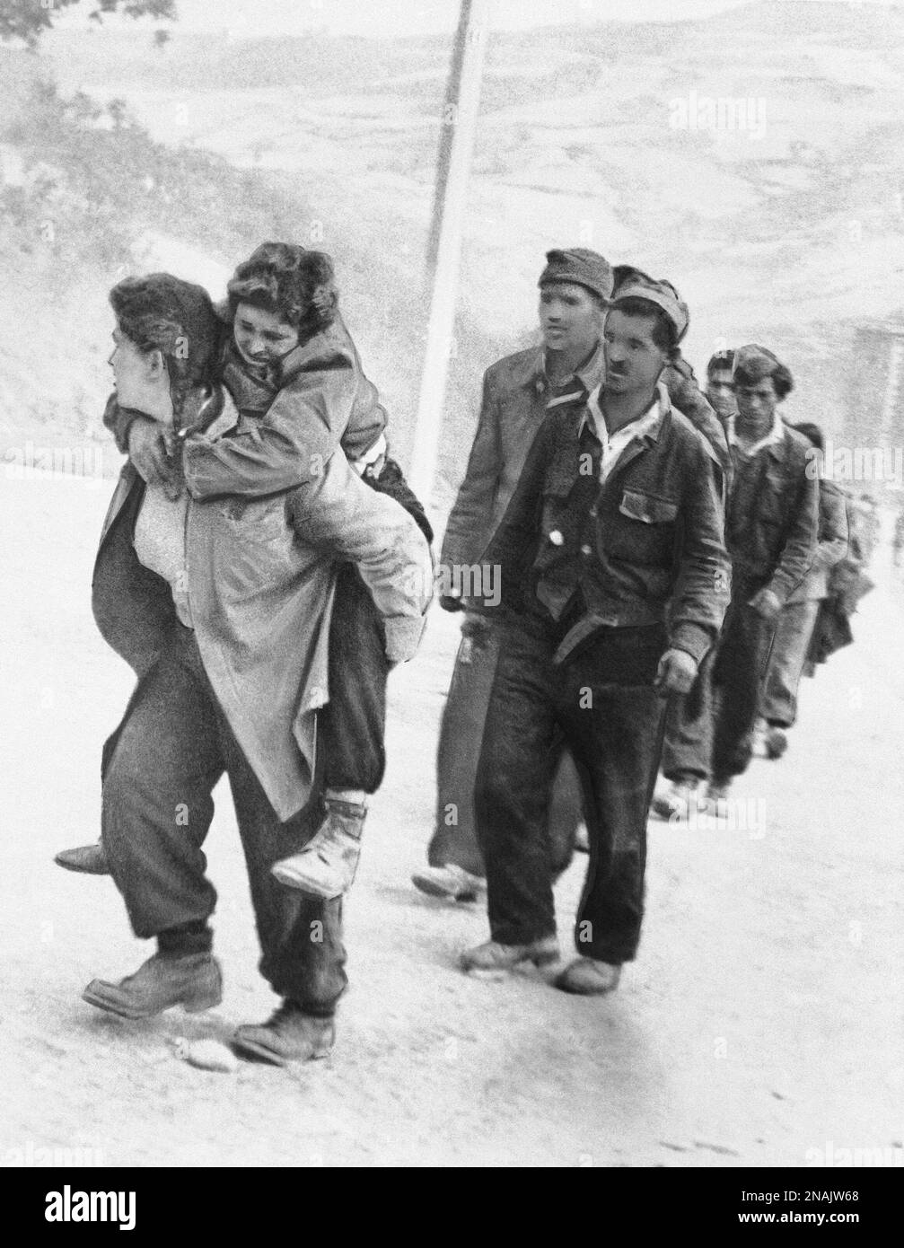 A wounded female guerrilla, captured by Greek government forces during ...