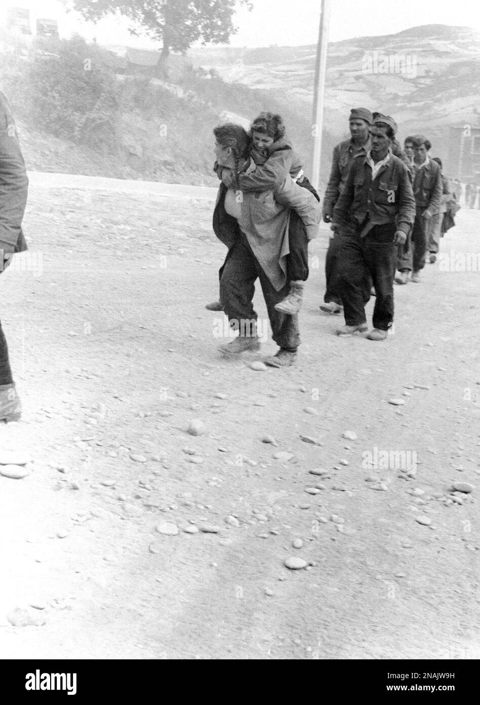 A wounded female guerrilla, captured by Greek government forces during ...