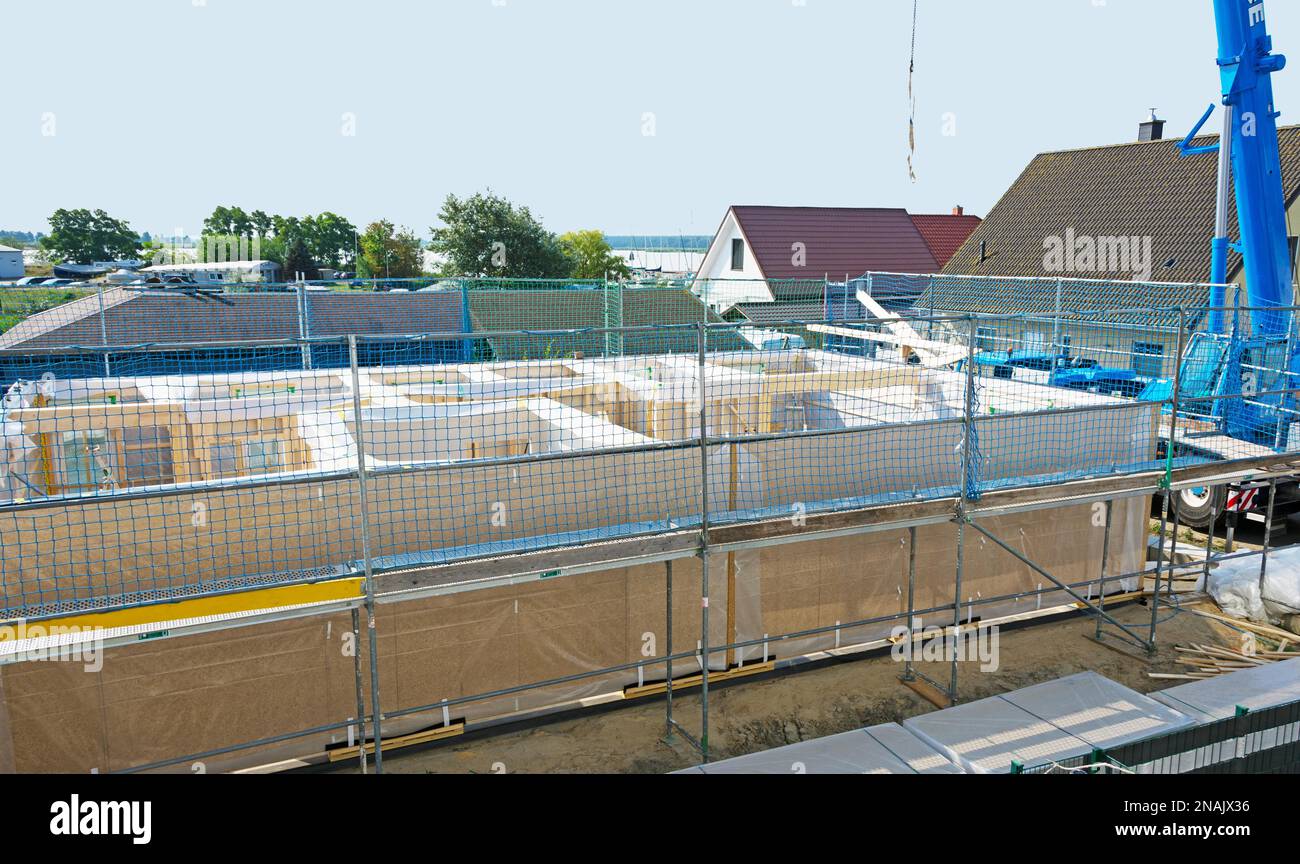 A shell construction of a modern prefabricated house Stock Photo - Alamy