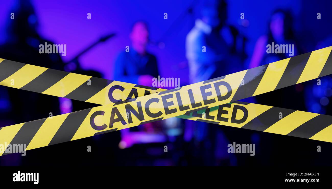 Barrier tape with the word Stock Photo - Alamy