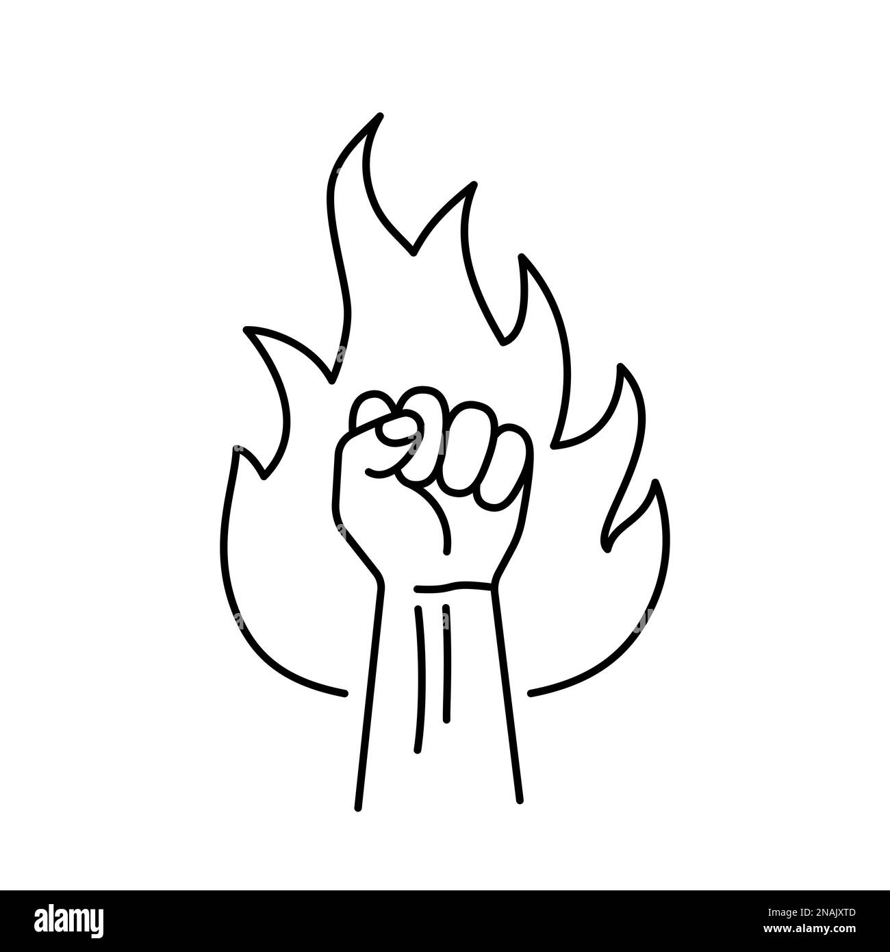 Fist with flame. Fist fire icon. Strong hand fist. Abstract logo design ...