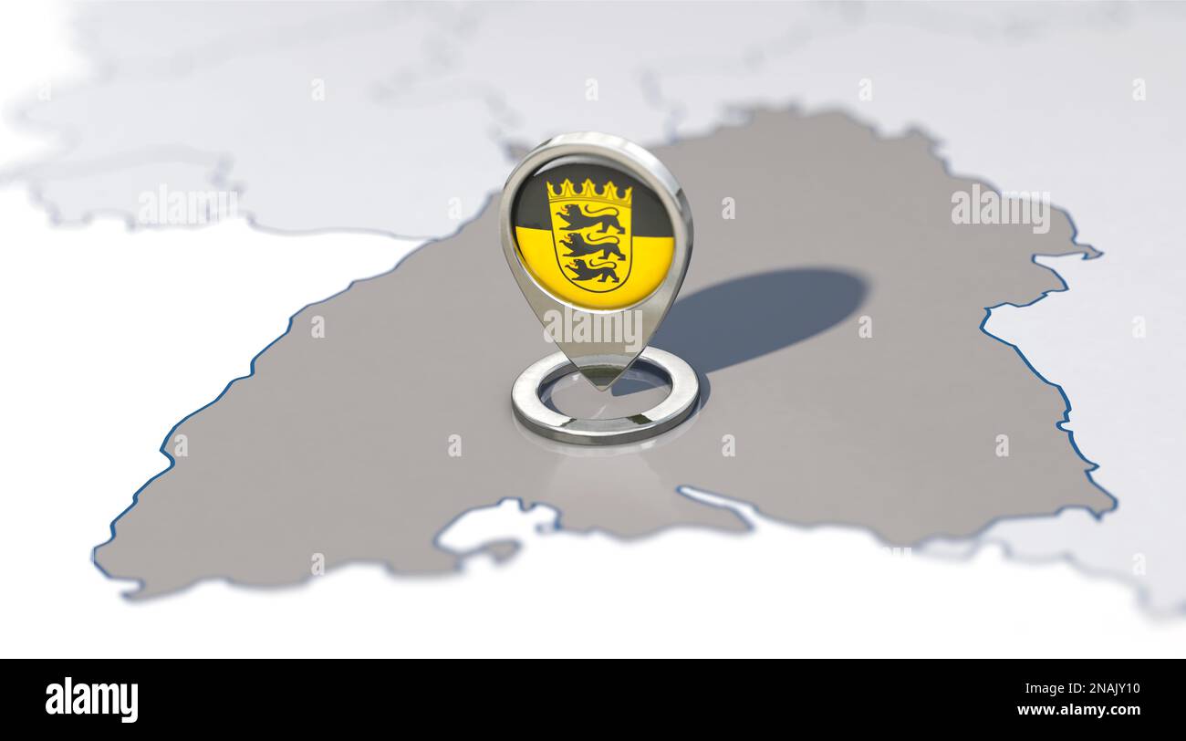 Baden-Wuerttemberg, state, map, choice, navigation, elections, tourism ...