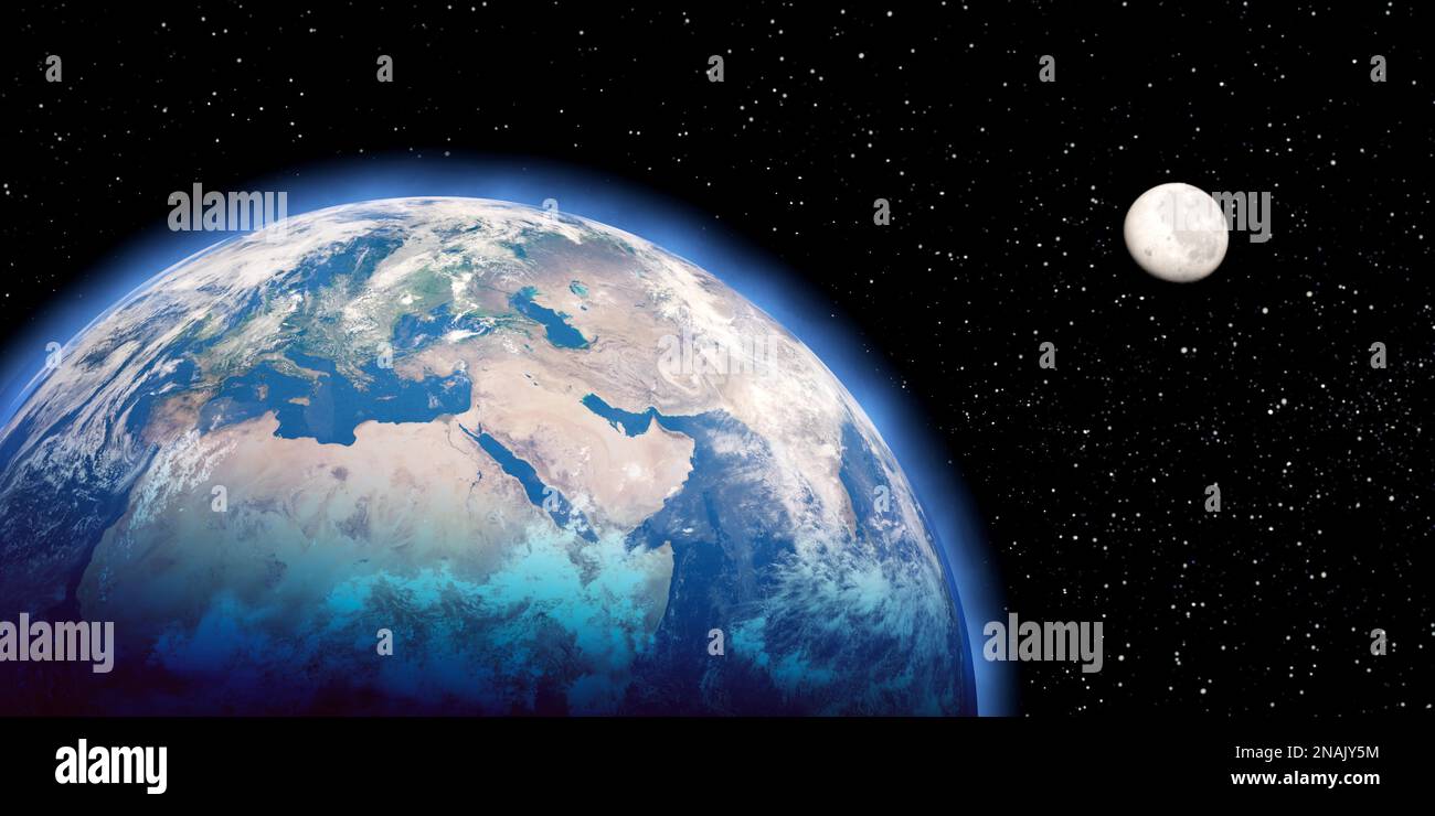 Earth, moon and space Stock Photo - Alamy