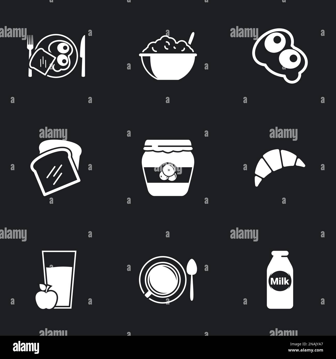 Healthy breakfast porridge juice Stock Vector Images - Alamy