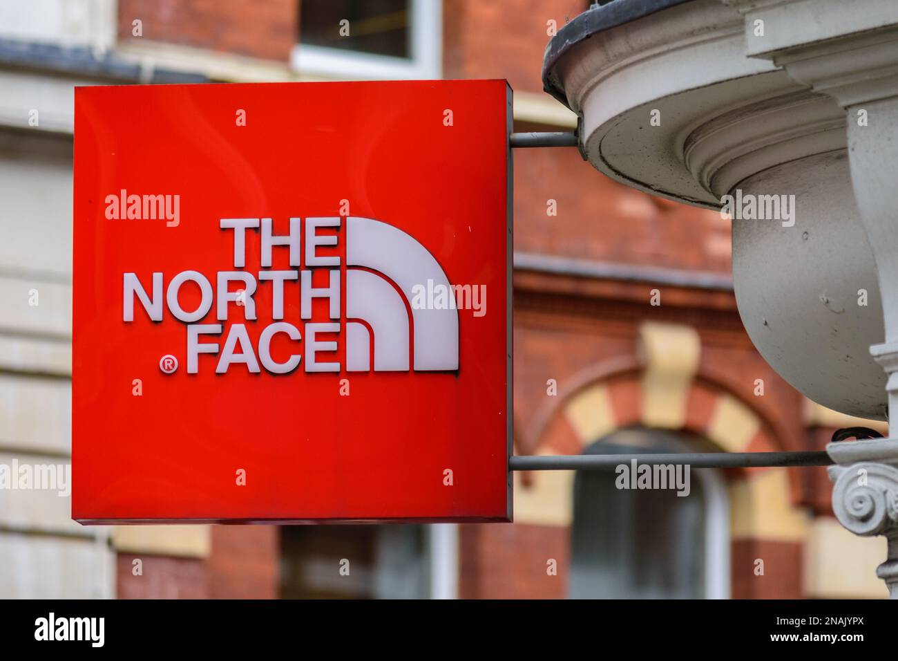 The North Face shop sign outside one of their stores selling outdoor ...