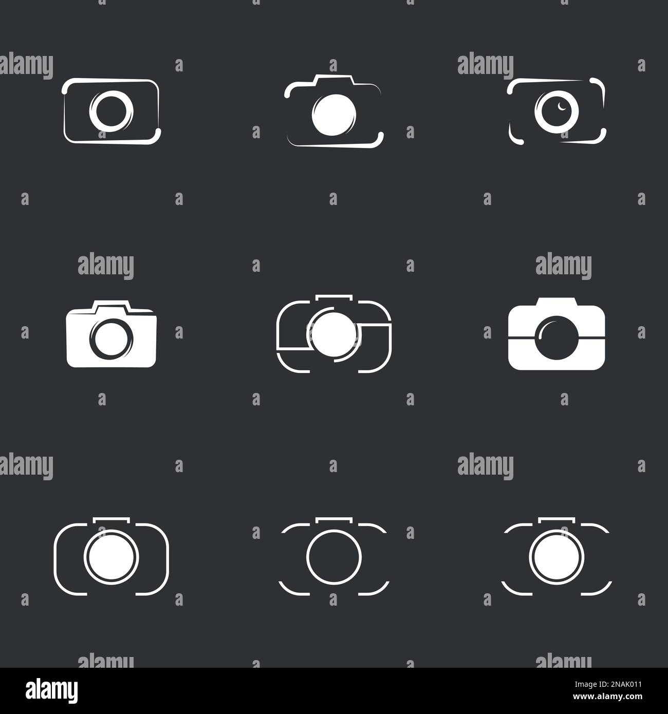 Vector illustration on black background, camera Icon Stock Vector Image ...