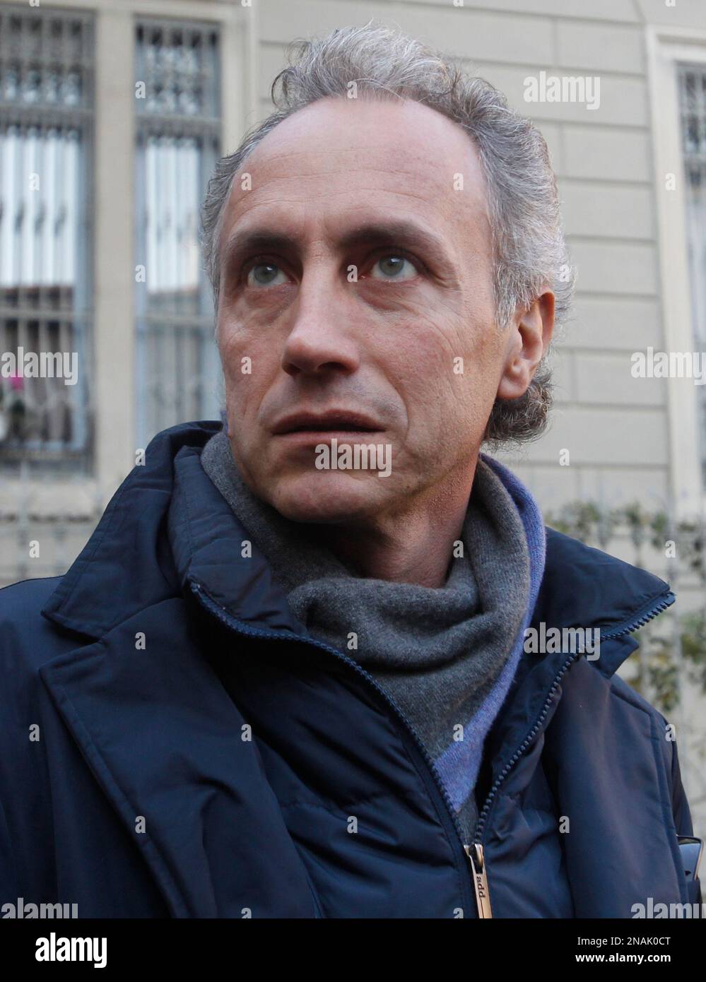 Italian writer Marco Travaglio attends the funerals of Italian writer ...