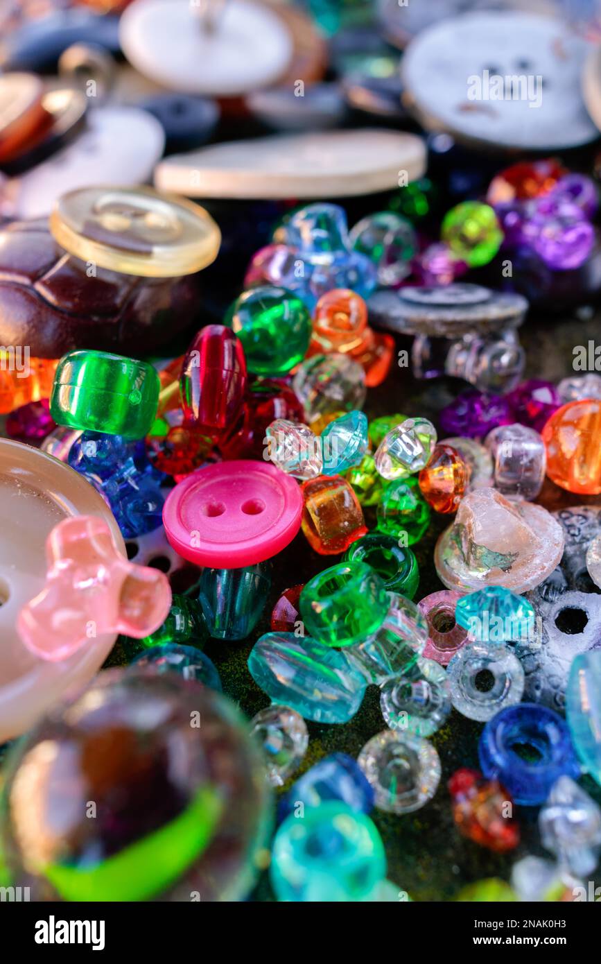 Colorful buttons beads hi-res stock photography and images - Alamy