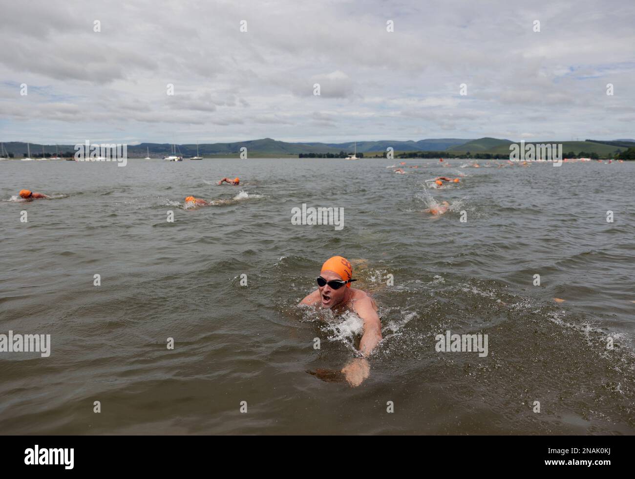 Swimmers compete at 50th aQuelle Midmar Mile in Midmar Dam, outside ...
