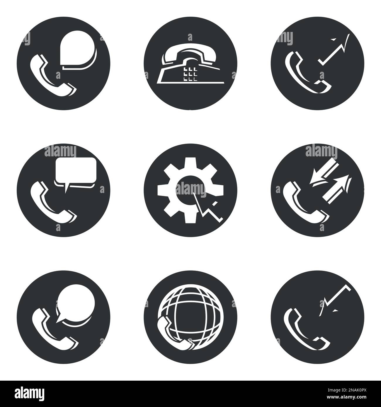 Outgoing call flat white Stock Vector Images - Alamy