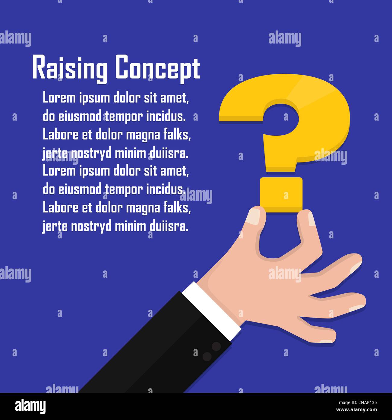 Hand of the person holds a question mark. Concept of a raising of a question in business Stock ...